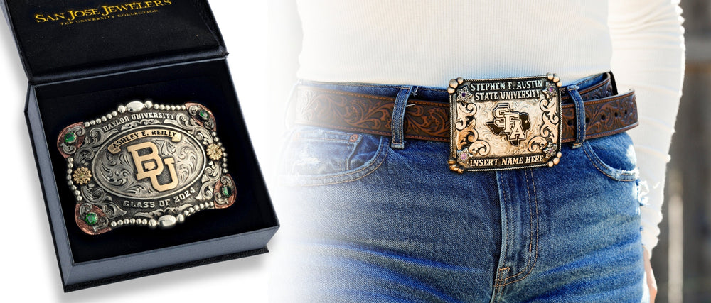 Custom College Belt Buckles – San Jose Jewelers