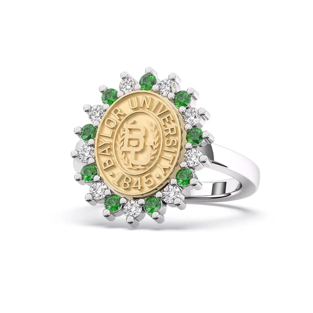245 Prestige Baylor University Ring BU Seal Platinum Silver