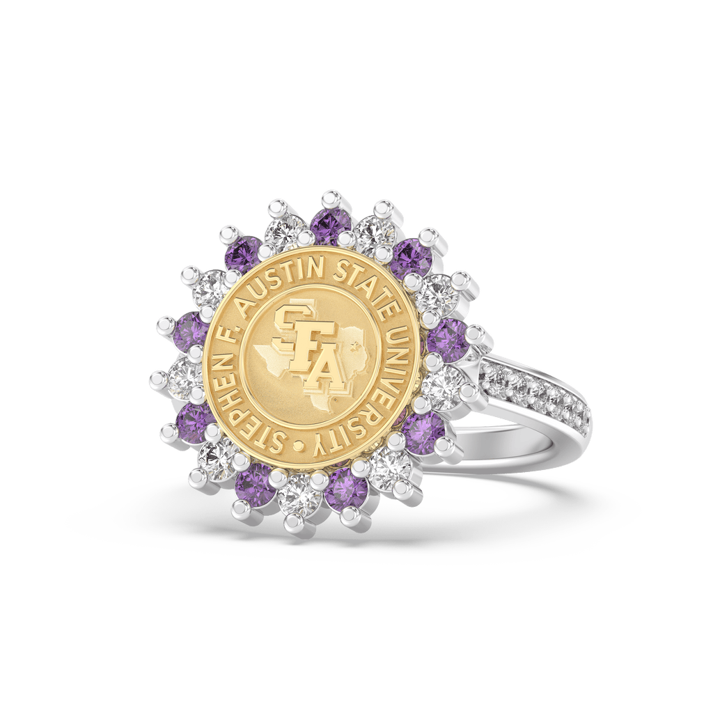 245 Prestige SFA Fan Ring | Stephen F Austin State | Platinum Silver