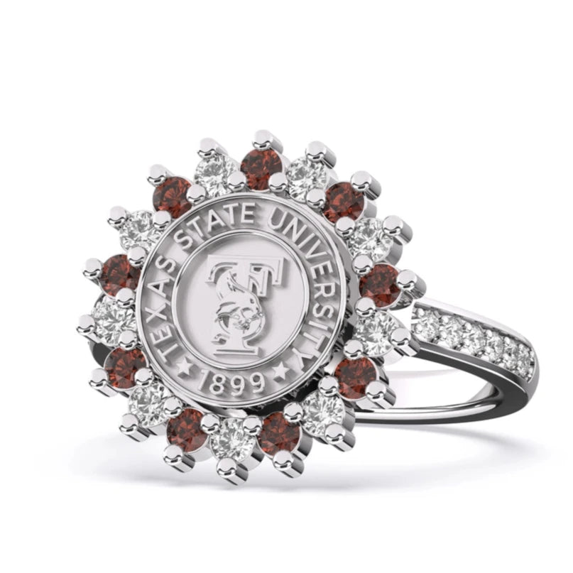Texas State University Ring | 245 Prestige | TXST | Platinum Silver ...