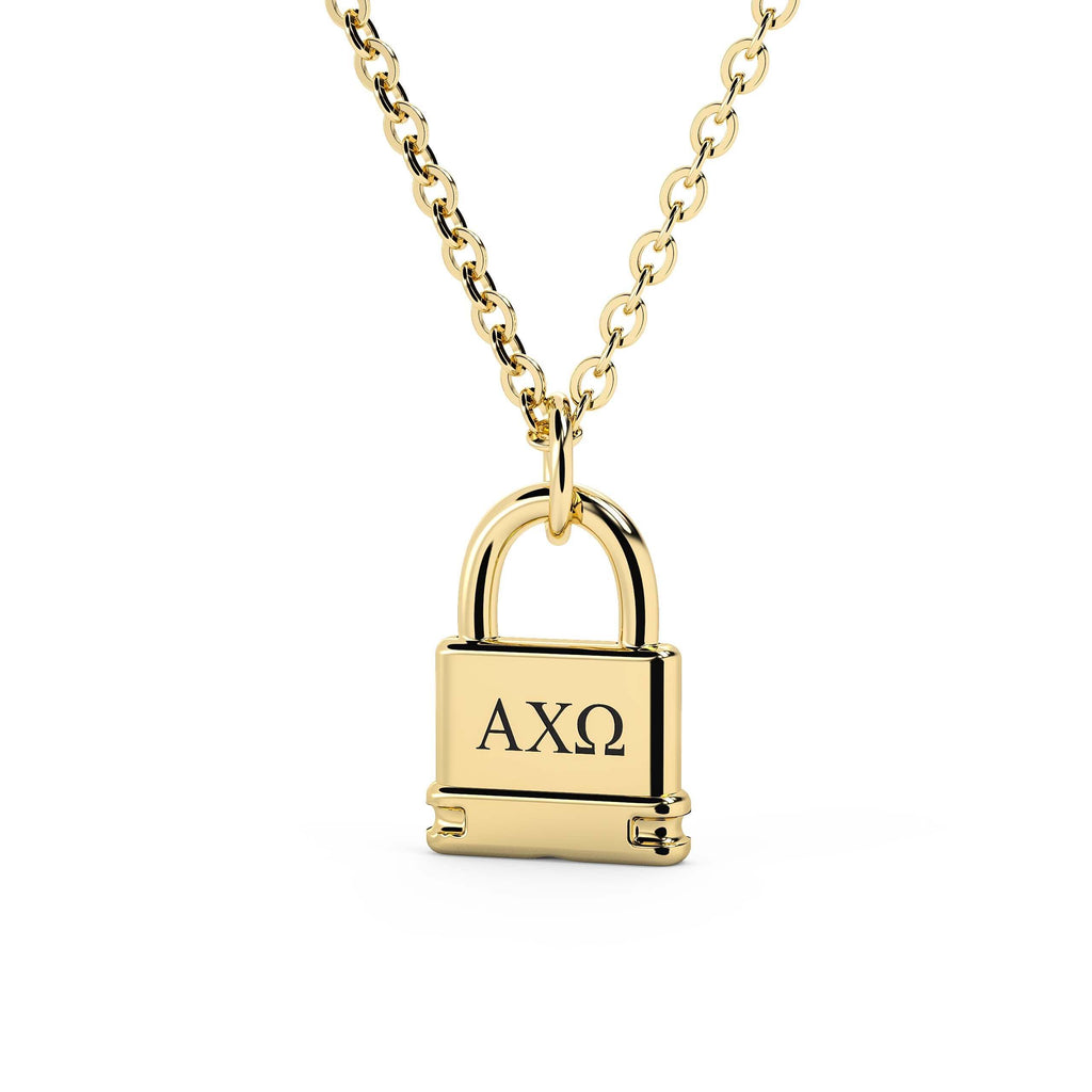 Alpha Chi Omega Necklace | Lock Shape – San Jose Jewelers