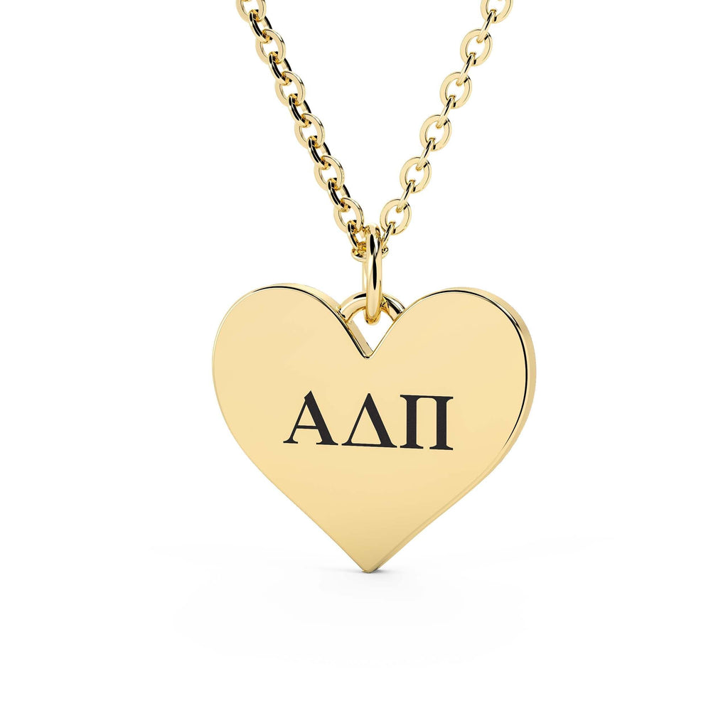 Alpha Delta Pi Necklace Heart Shape