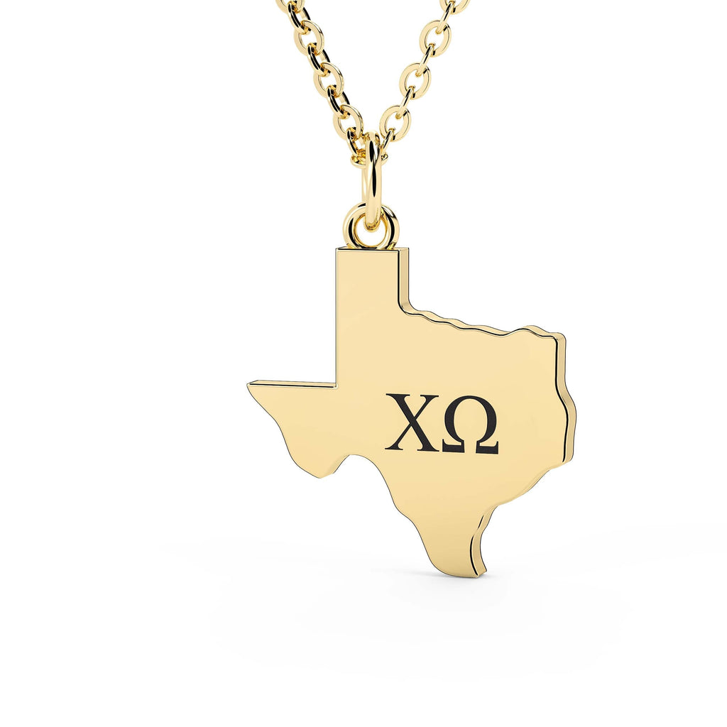Chi Omega Necklace | Texas Shape – San Jose Jewelers
